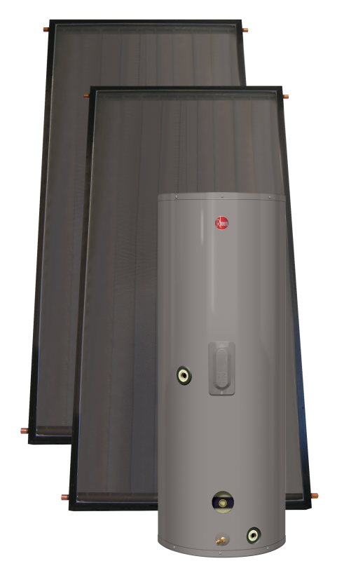 Rheem Solar Water Heaters - SolPak Active System with Electric Backup ...